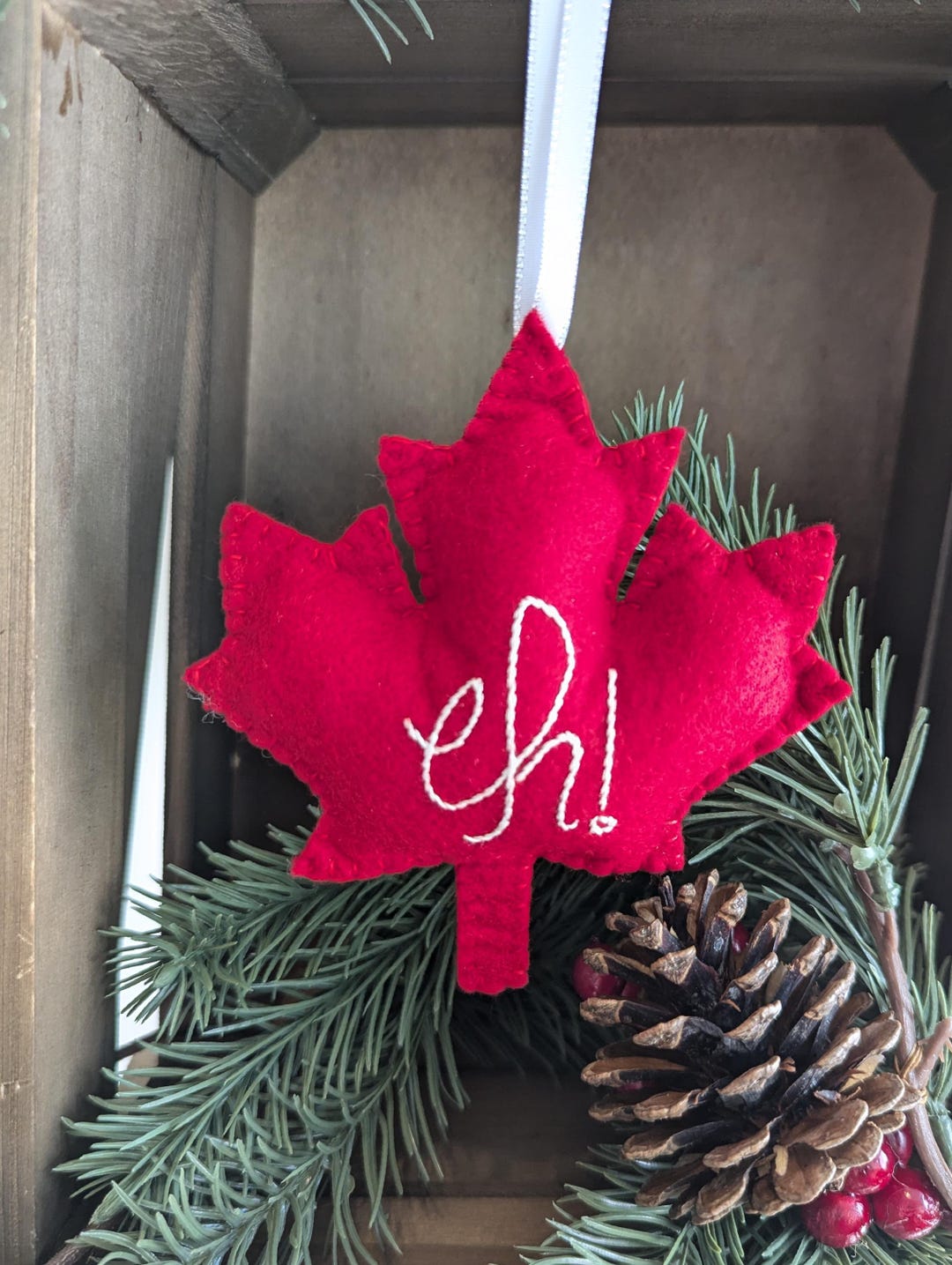 Canada Maple Leaf Ornament - Eh Canada Maple Leaf // Christmas Ornament ...