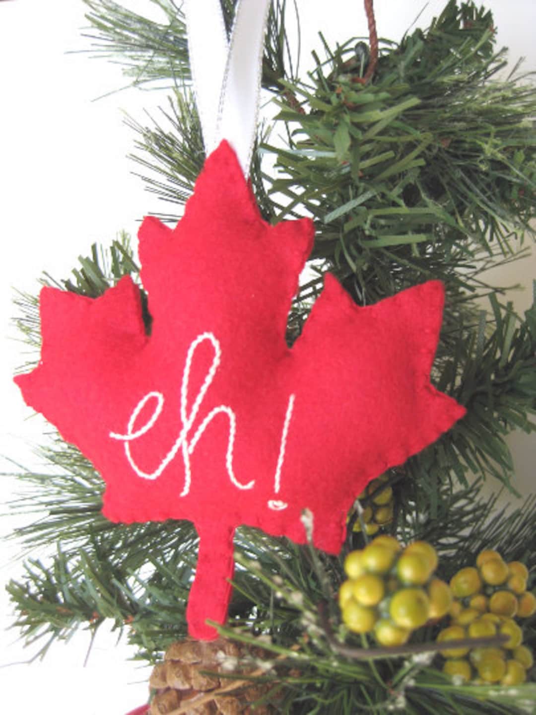 Canada Maple Leaf Ornament Eh Canada Maple Leaf // Christmas - Etsy