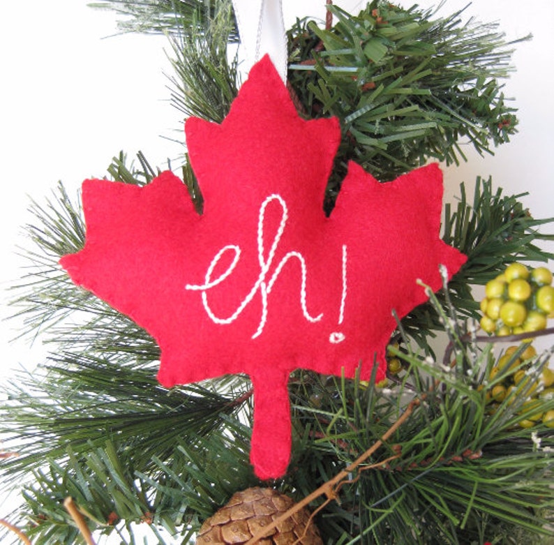 Canada Maple Leaf Ornament Eh Canada Maple Leaf // Christmas - Etsy