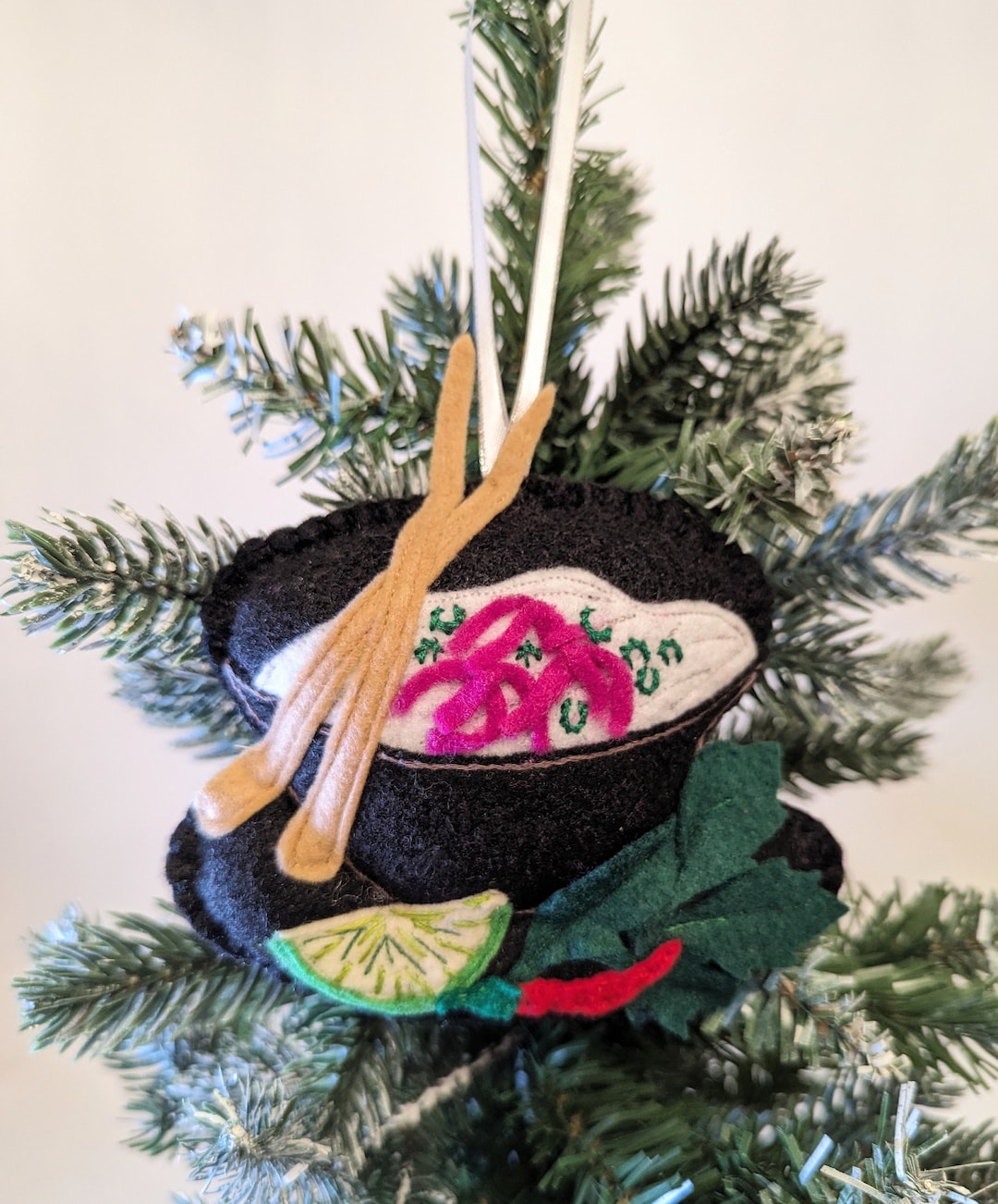 Pho Noodle Soup Felt Ornament // Vietnamese Pho Christmas Tree Ornament ...