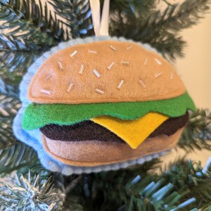 Cheeseburger Hamburger Felt Fabric Christmas Tree Decoration Ornament ...