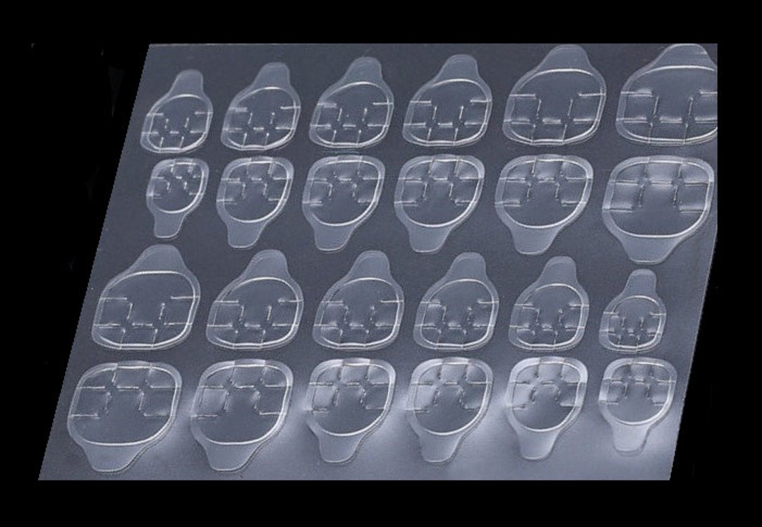 Clear Gel Adhesive Tabs for Press on Nails | Double-sided Stickers | 24 ...