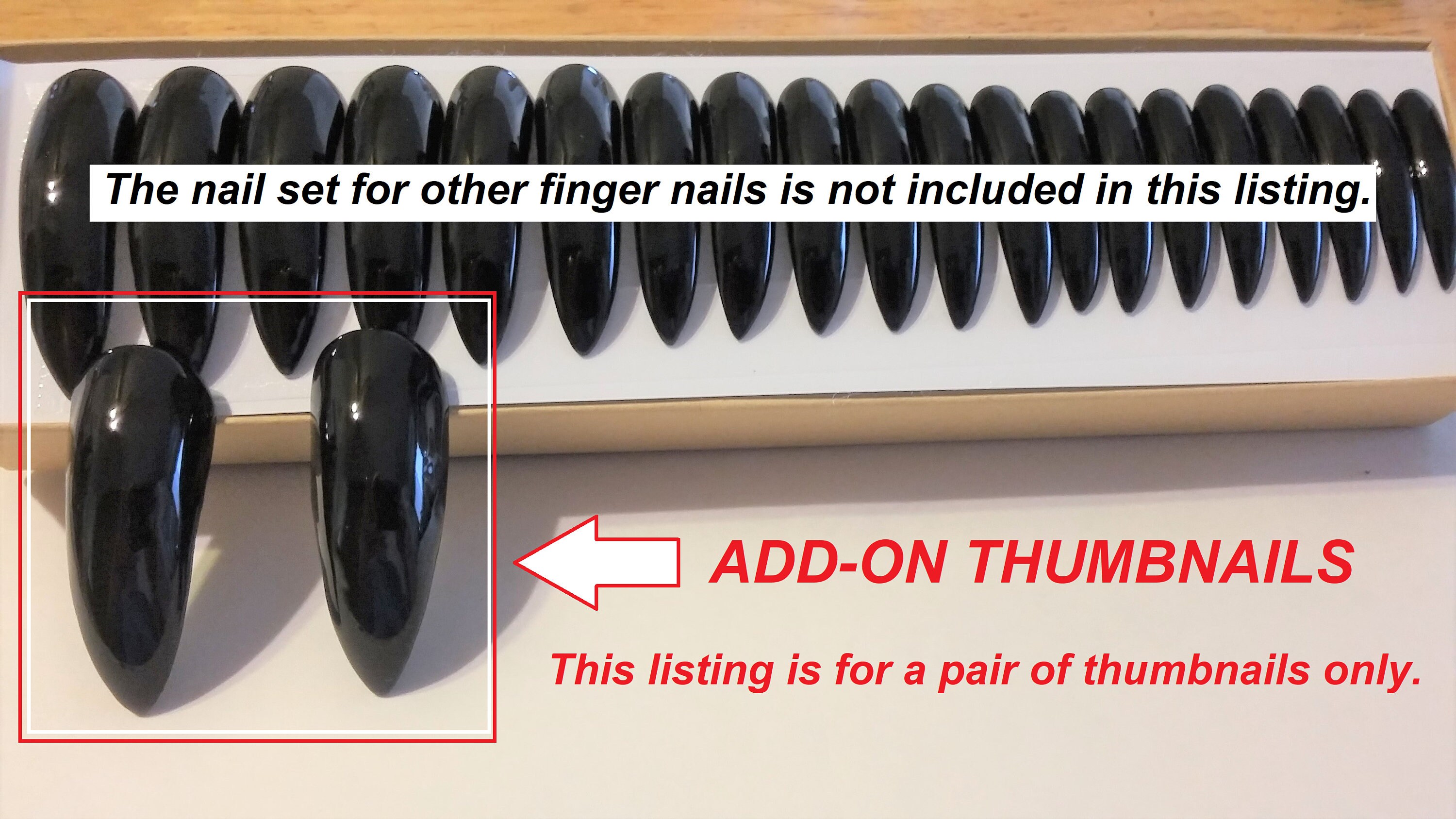 ADD-ON Extra Wide Thumbnails in Size #00 (set of 2) Handmade With ...