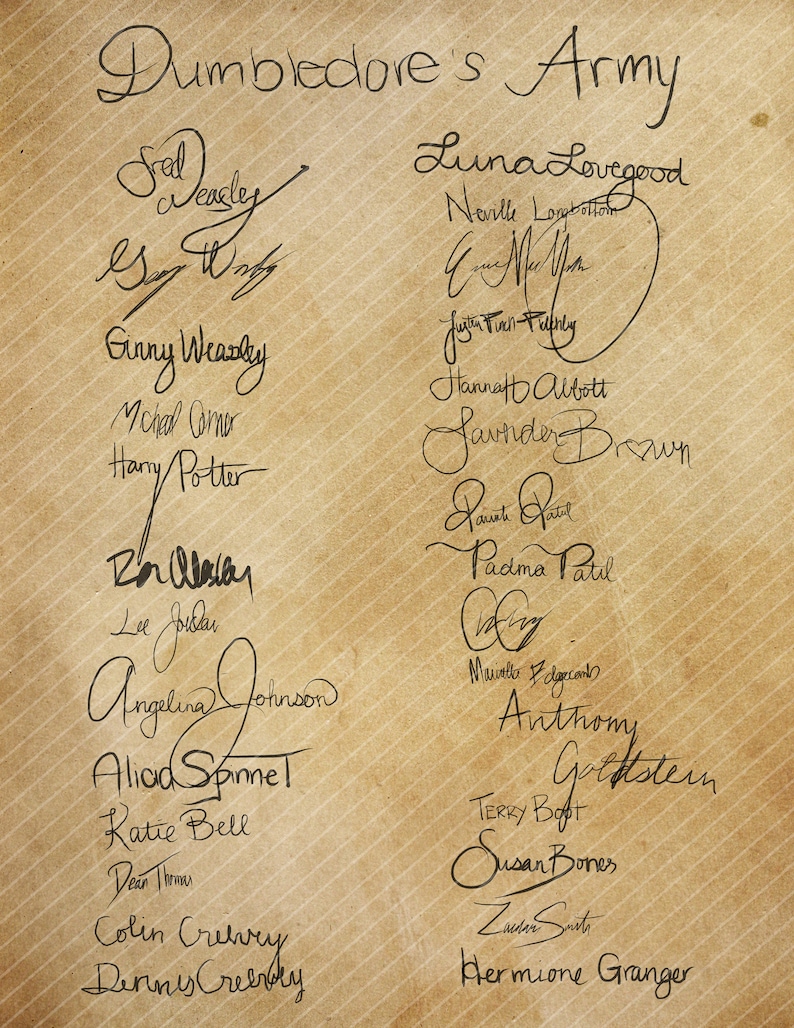 Wizard Army Sign-up Sheet Signature Page - Etsy