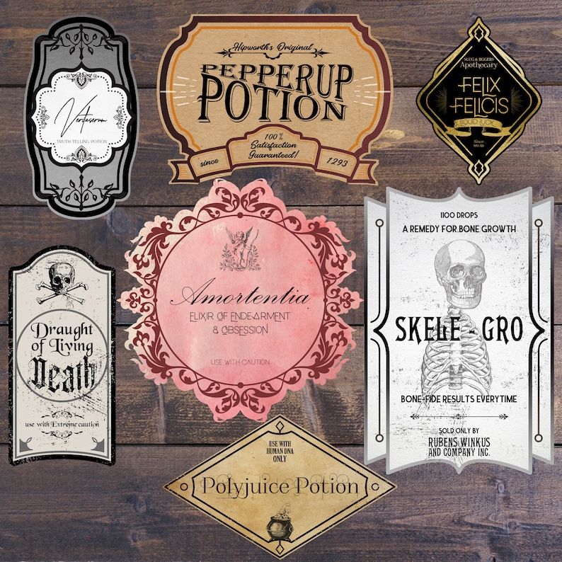 Potion Labels Halloween Witch/wizard Potion - Etsy