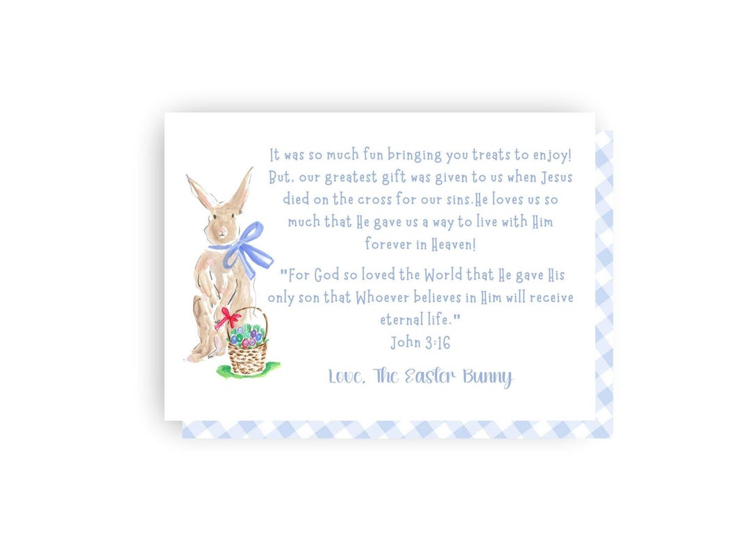 Easter Bunny Note- Christ Centered - Etsy