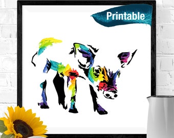 Abstract Pig Art | Etsy