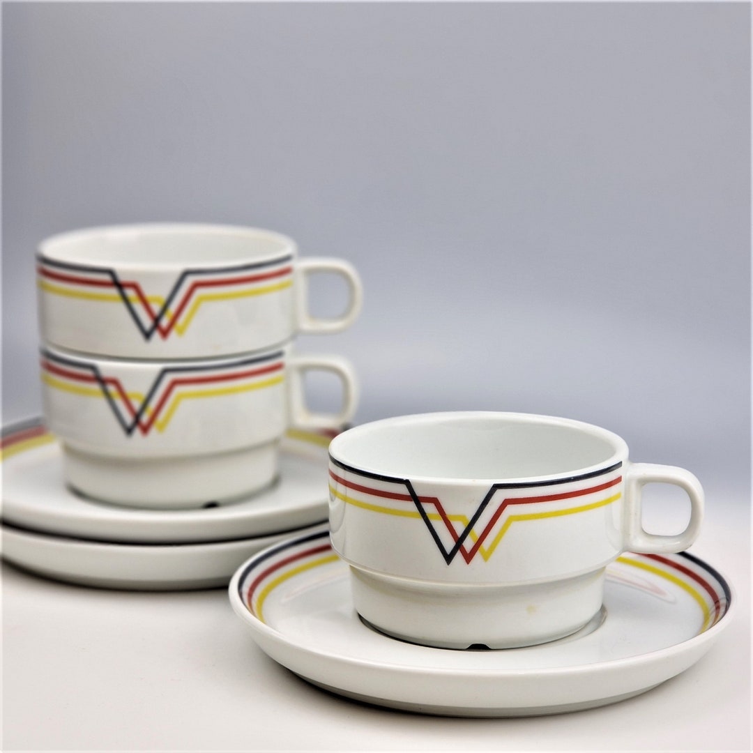 Vintage IKEA Teacup and Saucer Set: Retro Spal Portugal Design - Etsy
