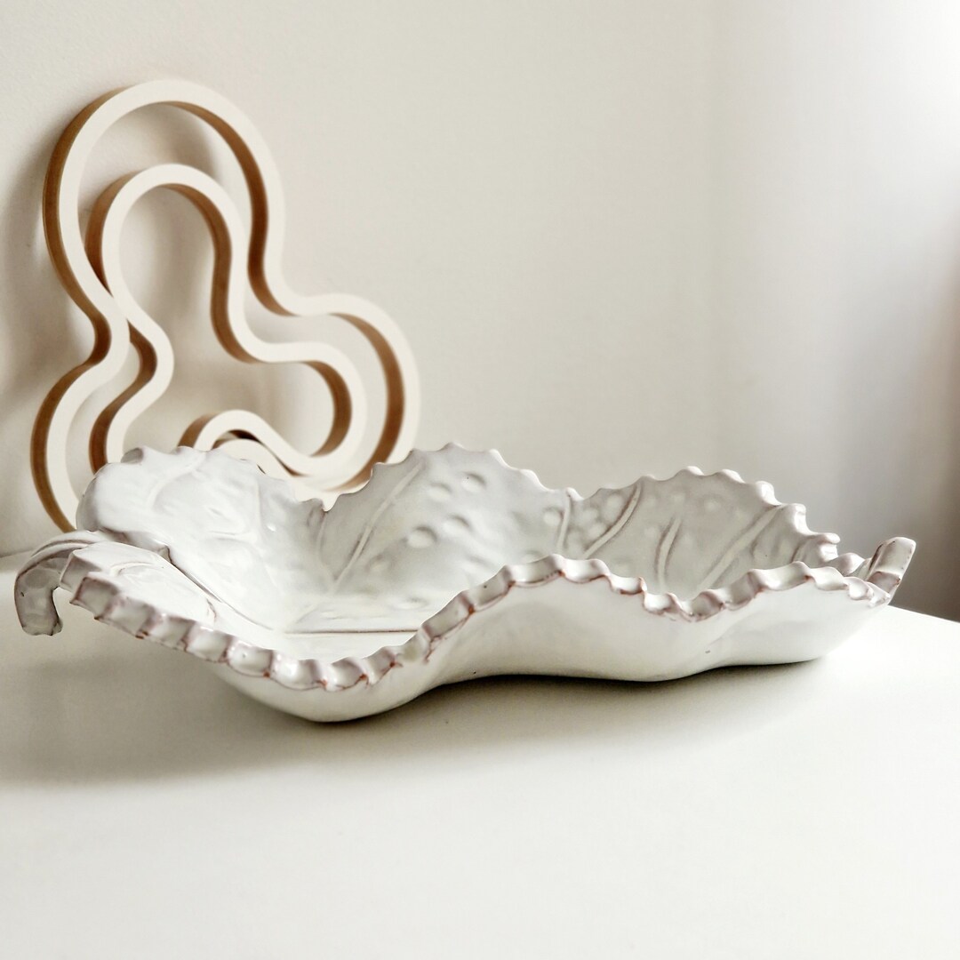 RARE Upsala Ekeby, Anna Lisa Thomson Ceramic Leaf Platter, White Ceramic - Etsy