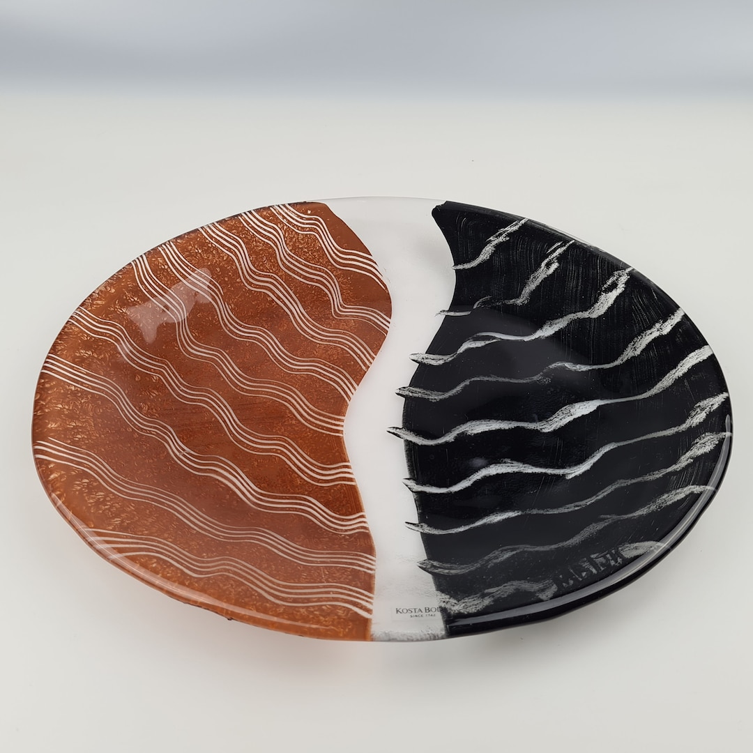 Vintage Kosta Boda Plate, Monica Backström, Tonga Series, Glass Platter ...