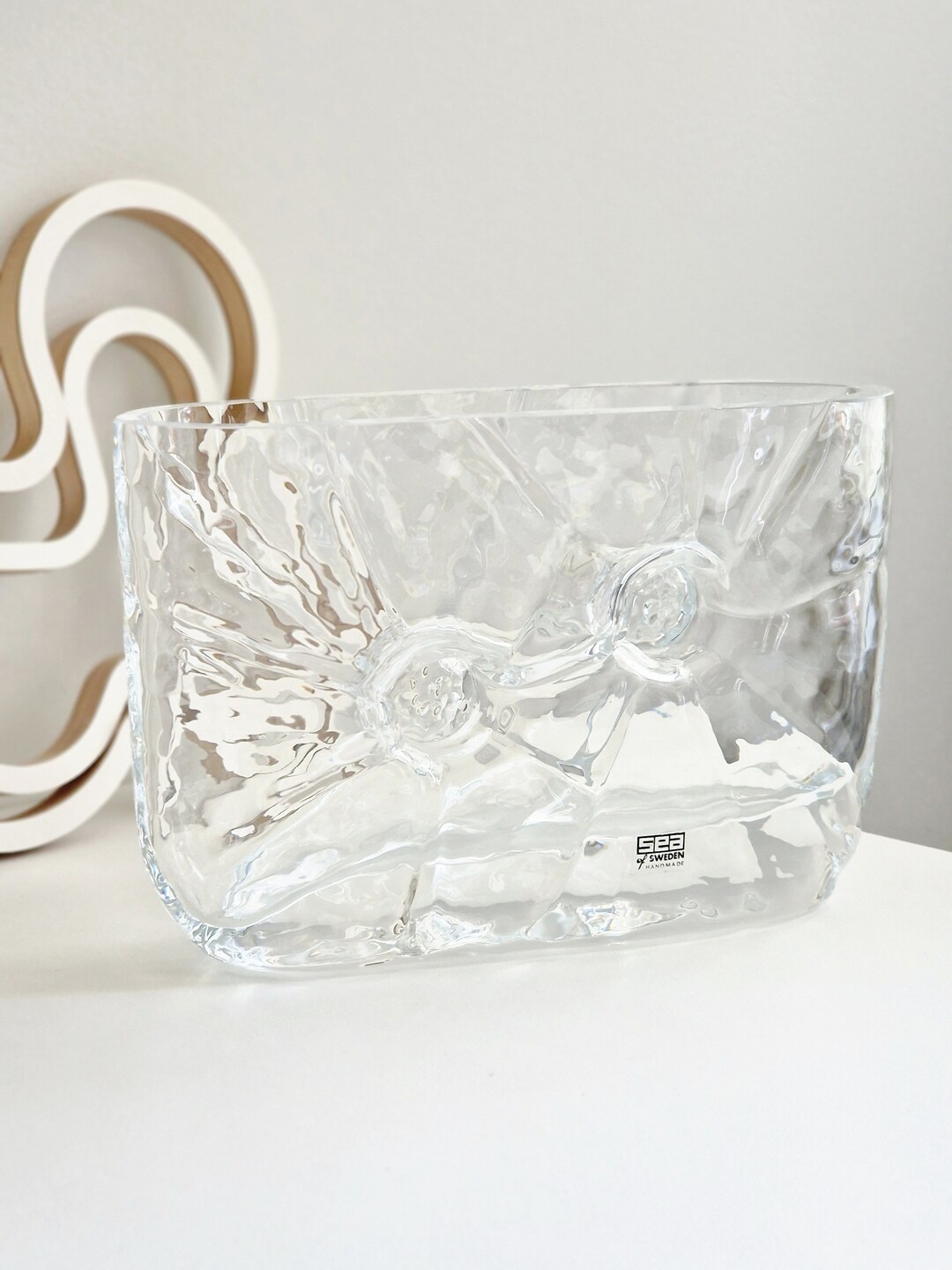 Vintage Sea Glasbruk, Rune Strand, Sunburst Glass Vase - Etsy