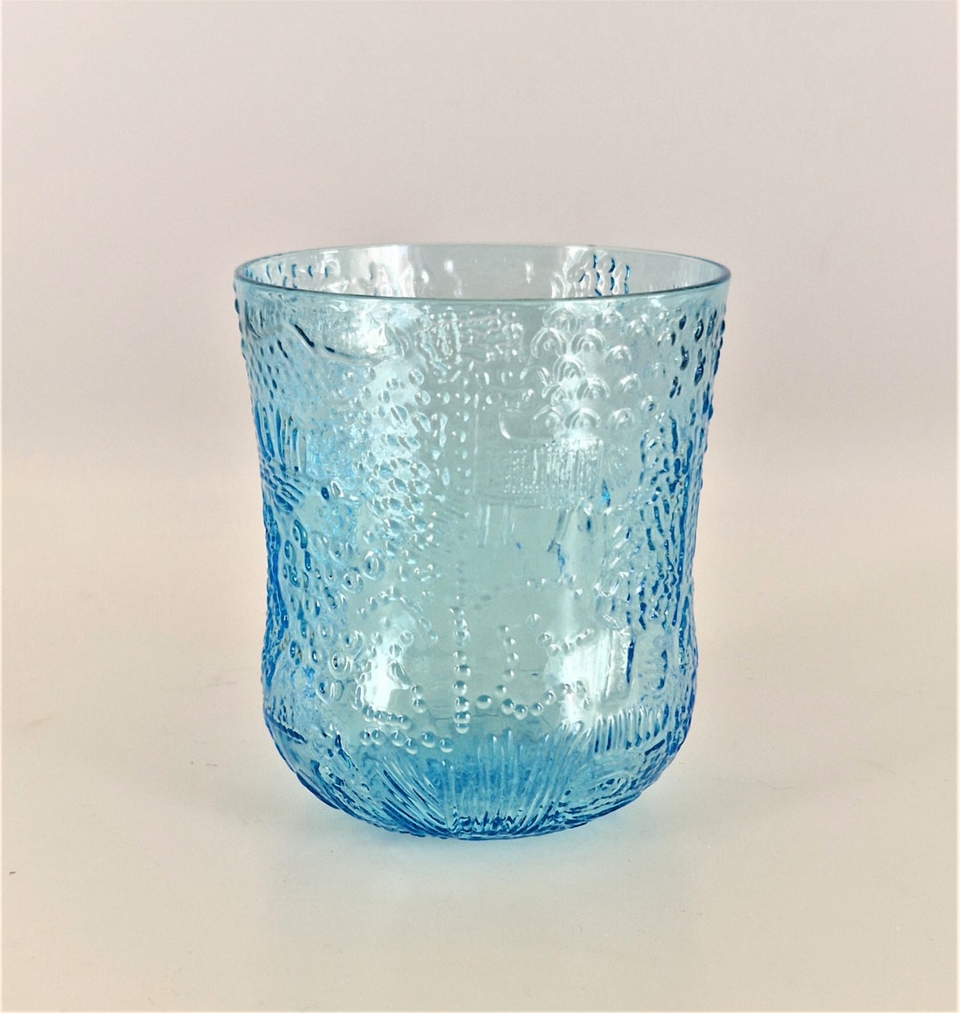 Vintage Nuutajärvi Fauna Blue Tumbler, Oiva Toikka Finland Glass ...