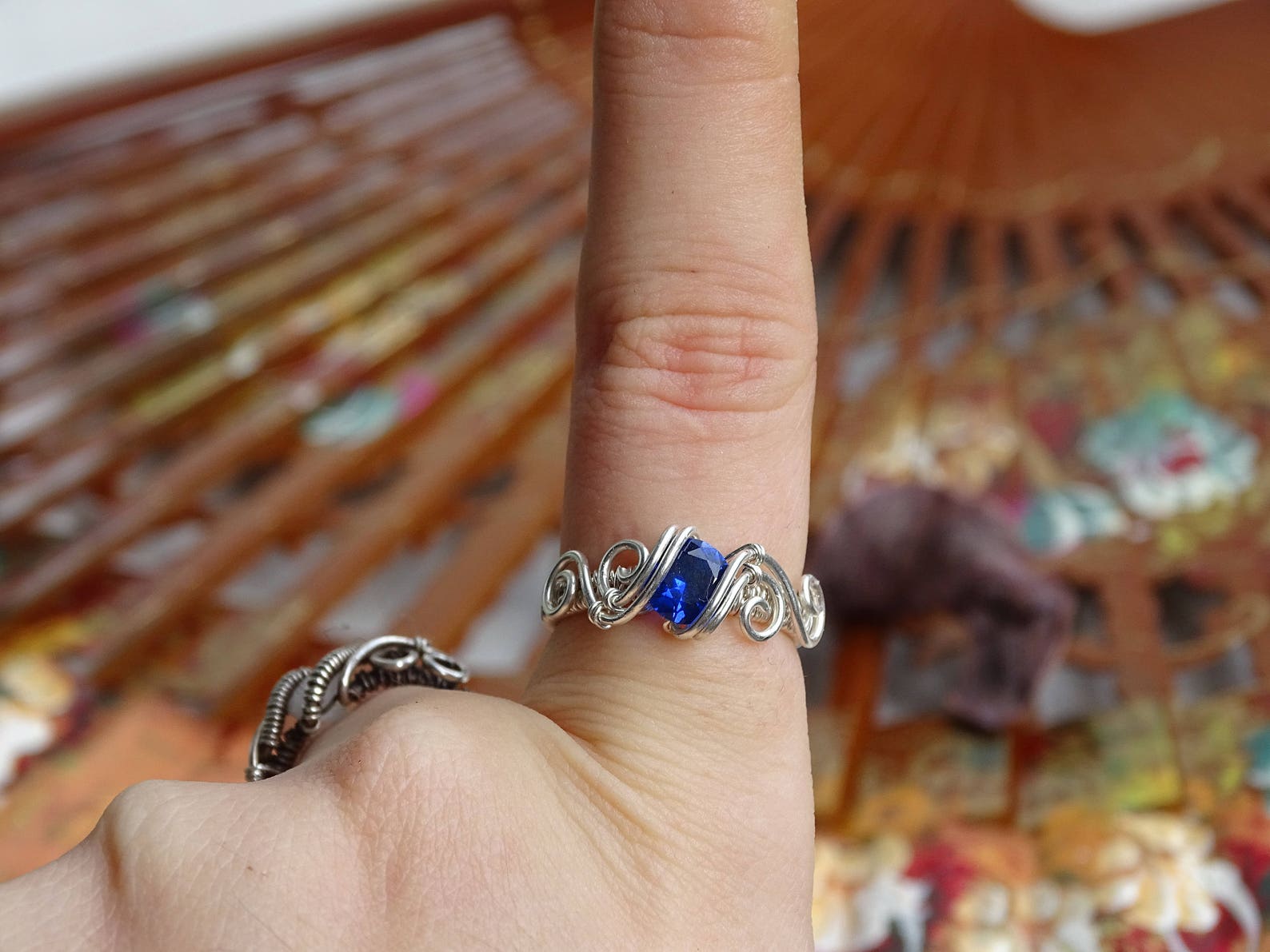 Sterling silver wire ring with Cubic Zirconia. Silver ring | Etsy