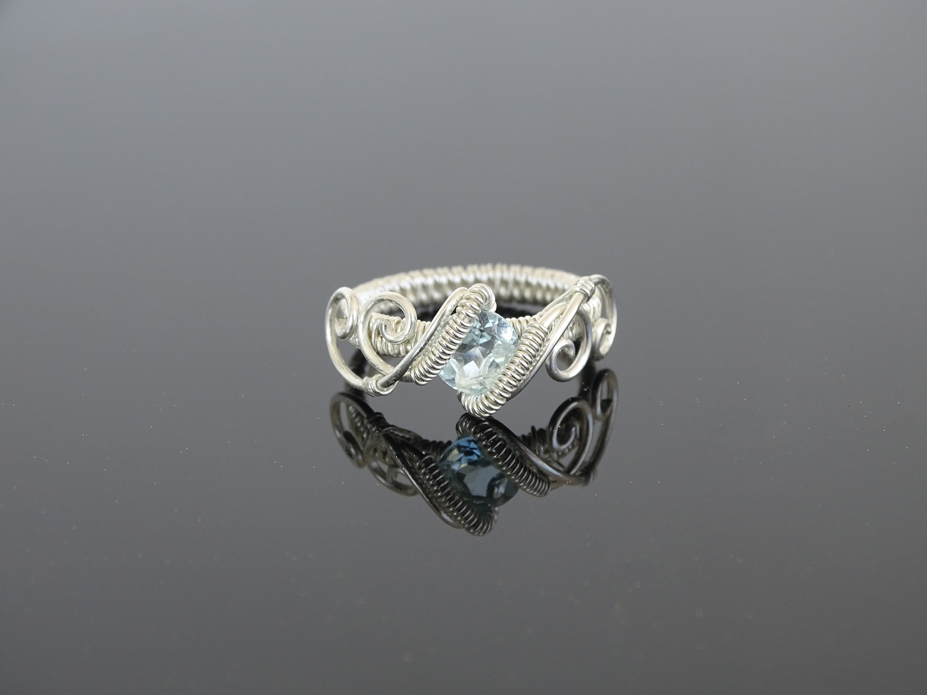 Topaz sterling silver wire ring. Wire wrapped ring Topaz | Etsy