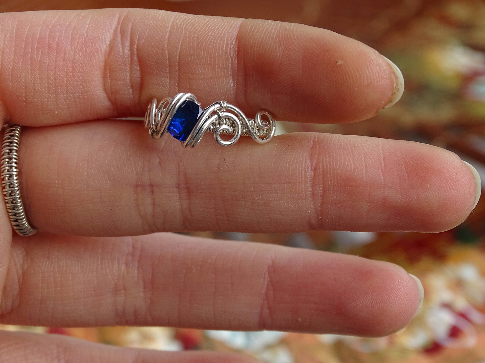 Sterling silver wire ring with Cubic Zirconia. Silver ring | Etsy