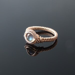 Labradorite Sterling Silver Wire Ring. Wire Wrapped Ring, Labradorite ...