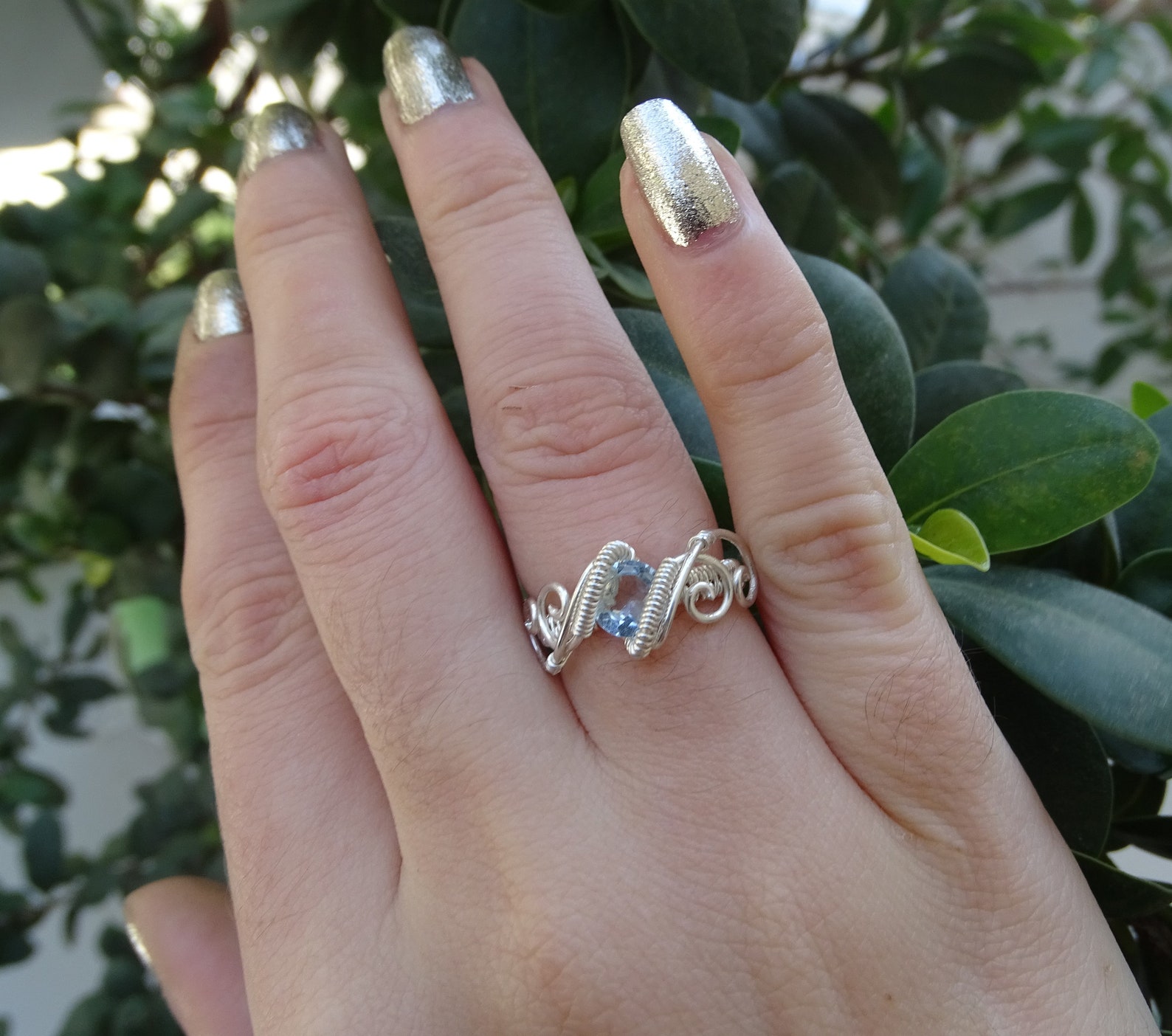 Topaz Sterling Silver Wire Ring. Wire Wrapped Ring Topaz - Etsy