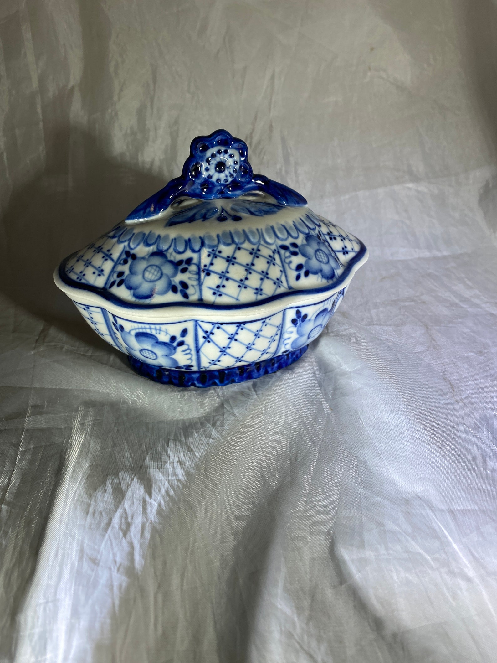 Gzhel Russian Porcelain Tureen - Etsy