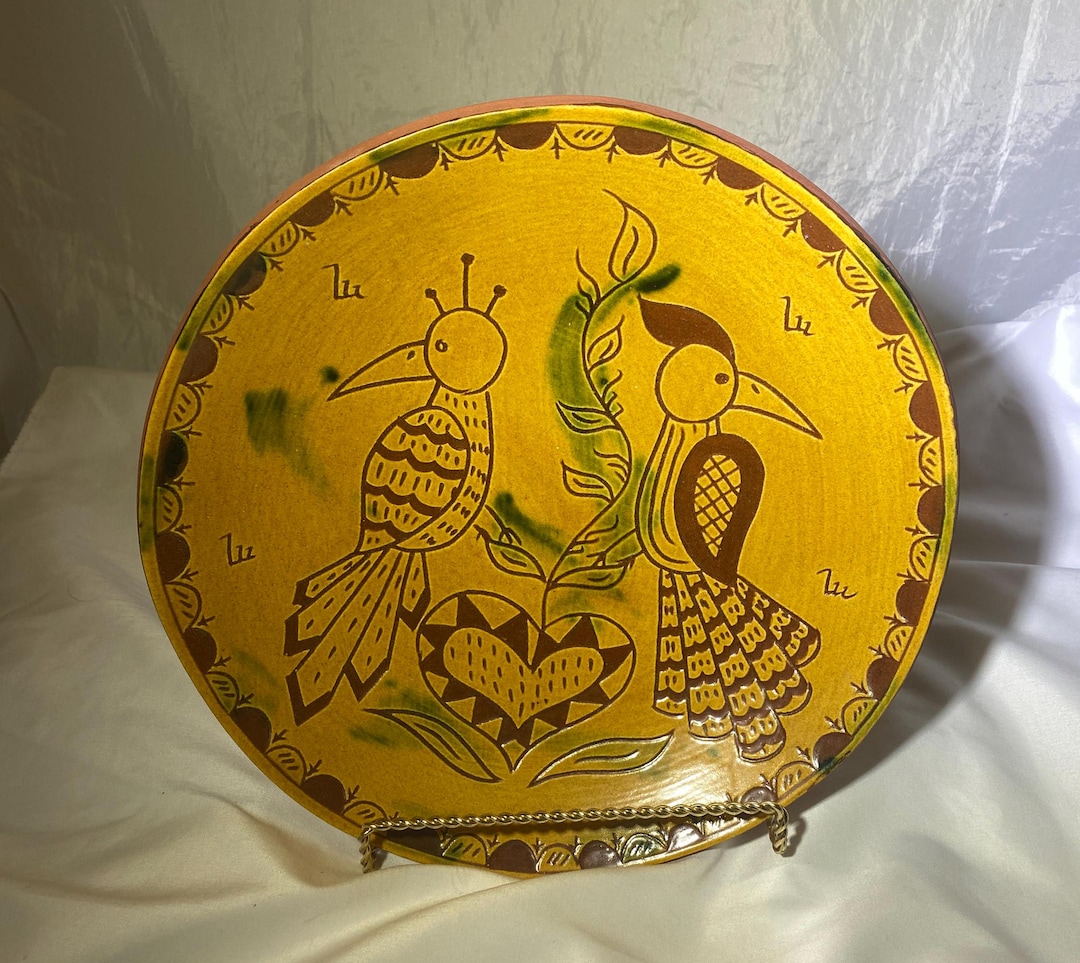 Breininger Pottery 10" Pair of Birds Plate - Etsy