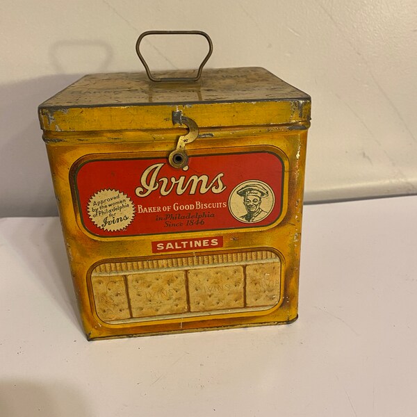 Vintage Cracker Tin - Etsy