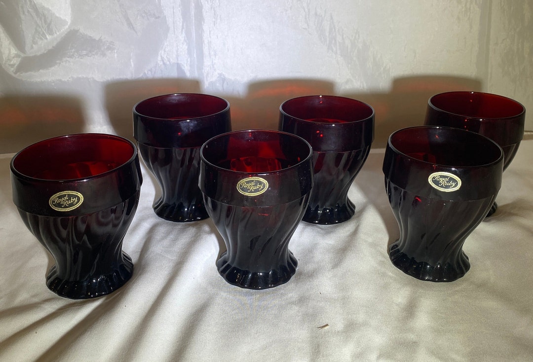 Royal Ruby Glasses Set of 6 - Etsy