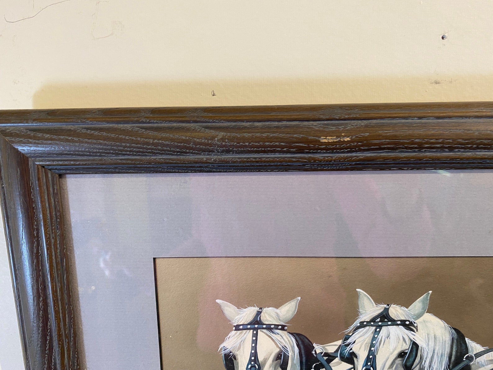 Susan Bankey Yoder - Two White Horses Gouache Painting - Etsy