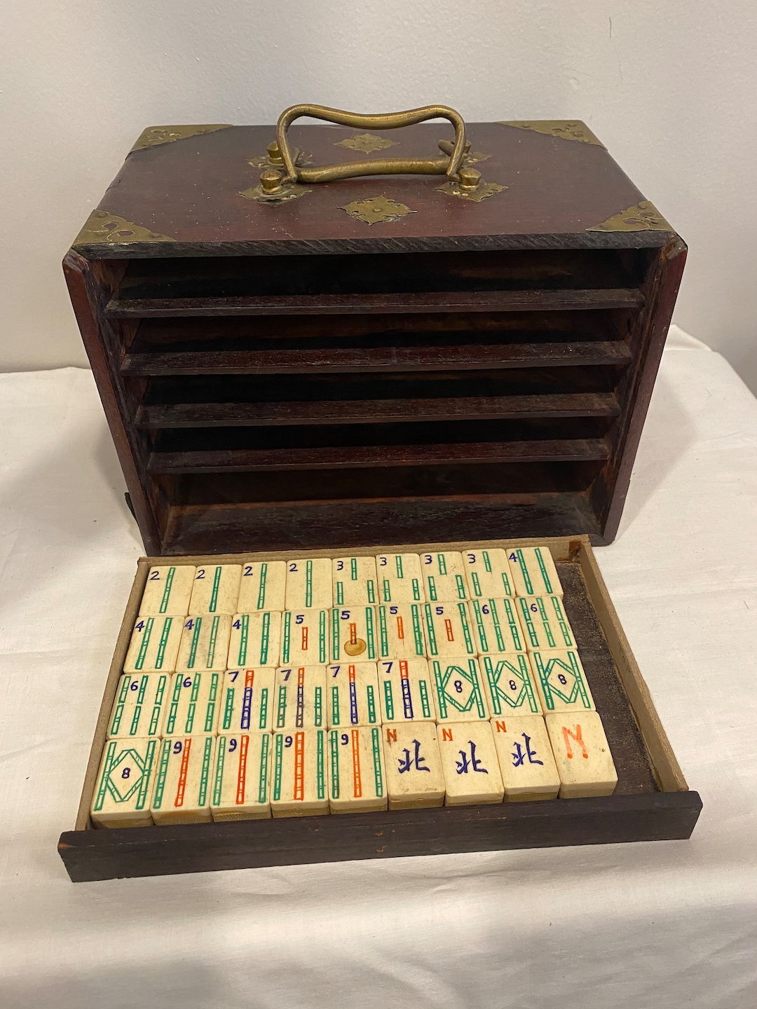 Antique Mahjong Set - Etsy UK