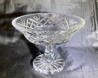 Elegant Vintage Engraved Clear Crystal Glass Floral Compote - Etsy