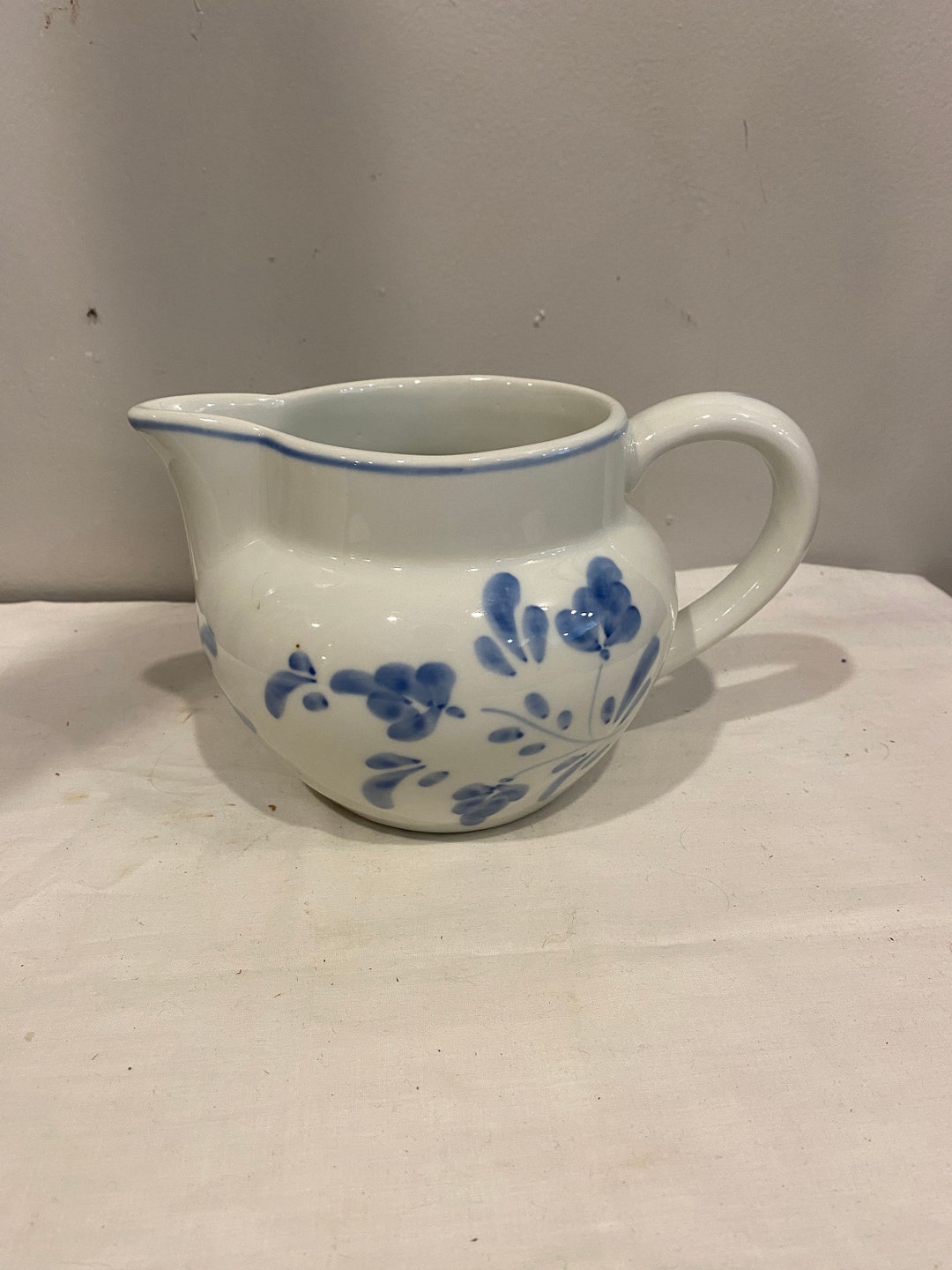 Hand Painted Blue and White Pitcher - Portugal - Etsy