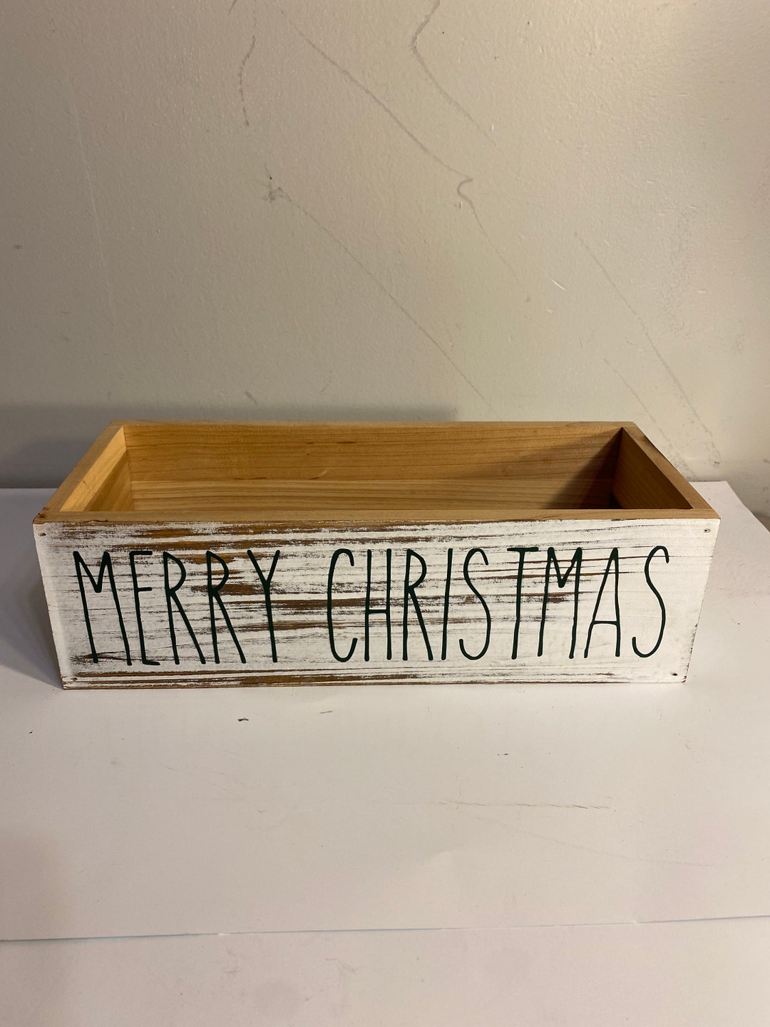 Merry Christmas Wooden Box - Etsy
