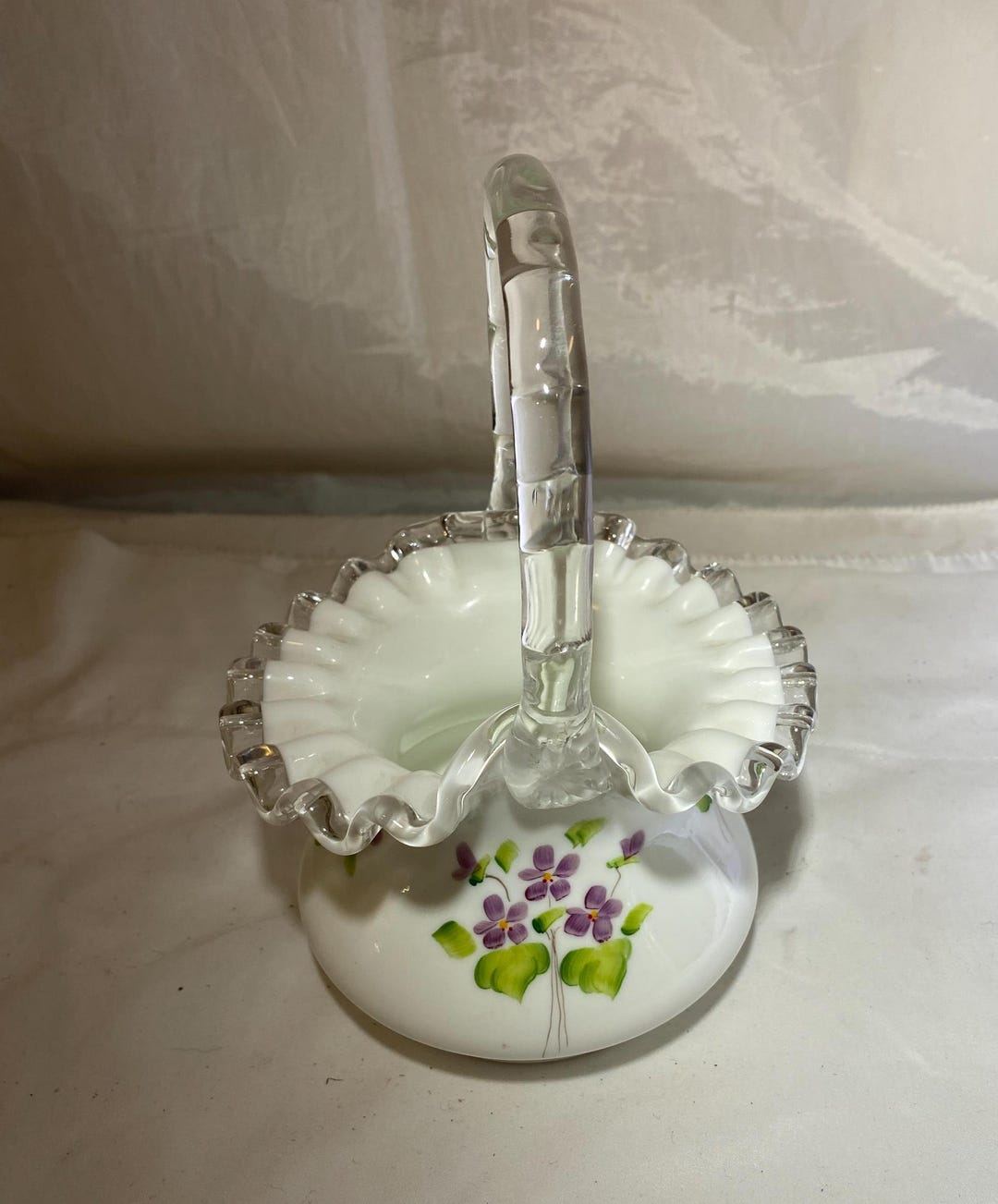 Fenton Hand Painted Silvercrest Vase - Signed - Etsy