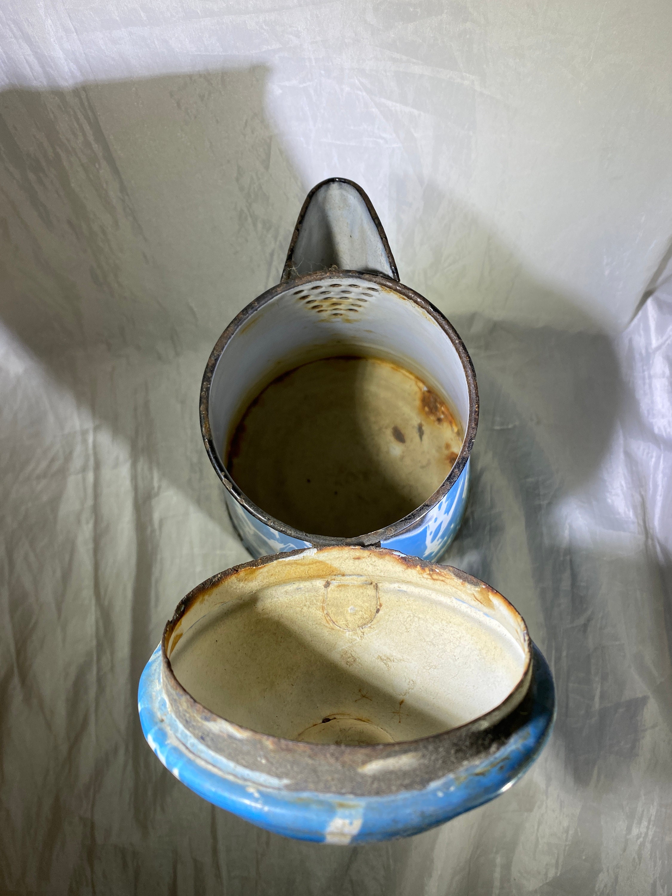 Blue & White Agate Coffee Pot | Etsy