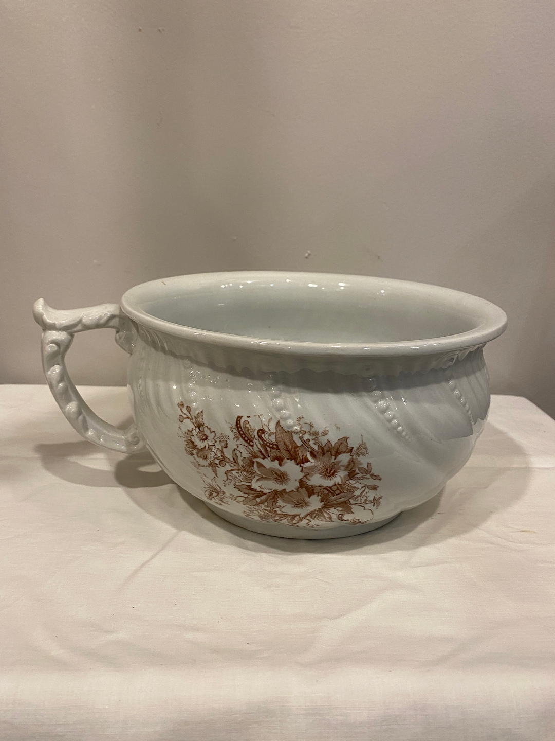 Brown Transfer Ware Chamber Pot - England - Etsy