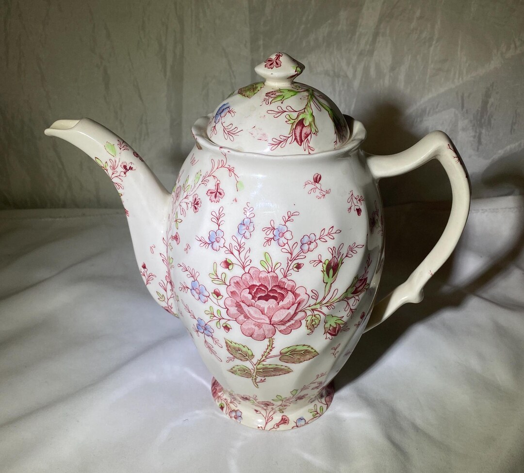 Johnson Brothers Rose Chintz Pink Coffee Pot - Etsy