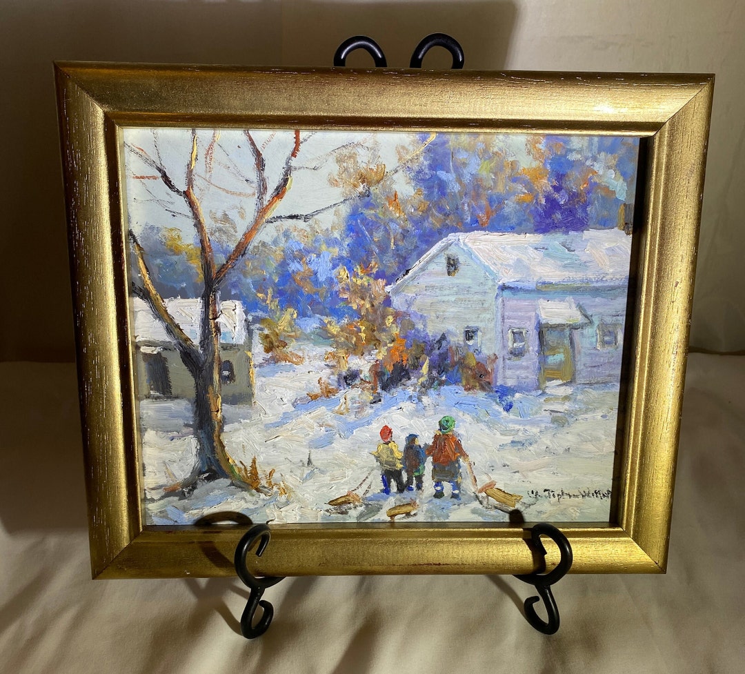 Christopher Willett Winter Oil Painting "in for Dinner" - Etsy