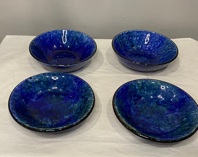 Caughley Stangl Cobalt Blue Bowls - Set of 4 - Etsy