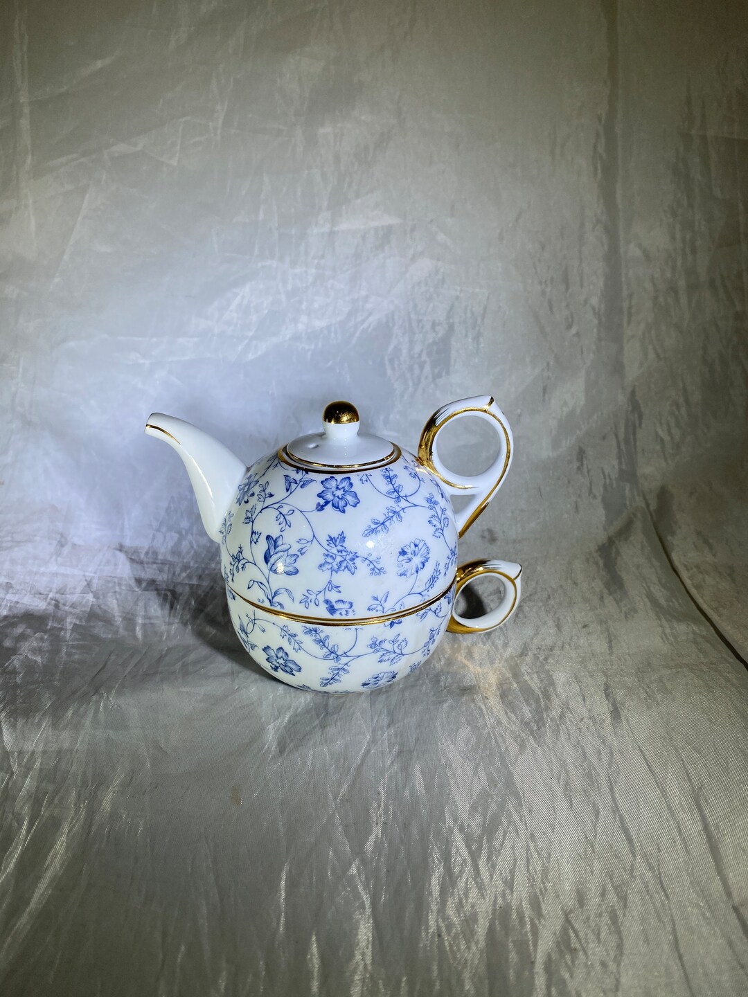 Nantucket Home Blue & White Individual Teapot/tea Cup - Etsy