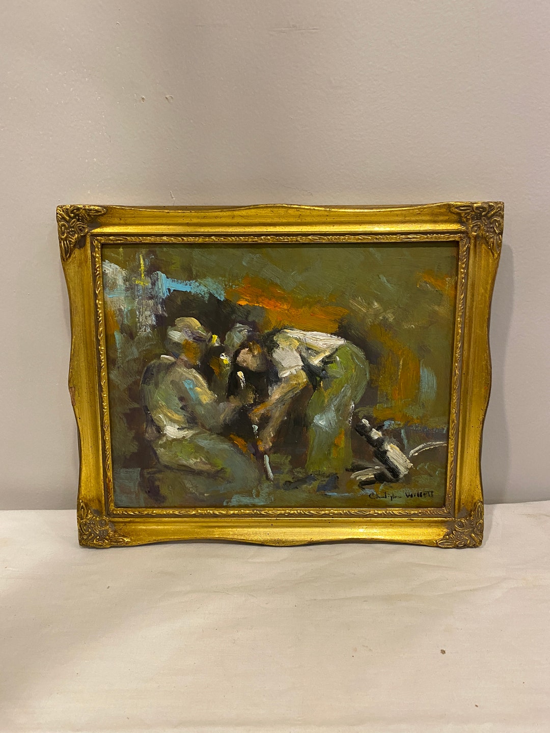 Christopher Willett Oil Painting setting the Charge PA Coal Miners - Etsy