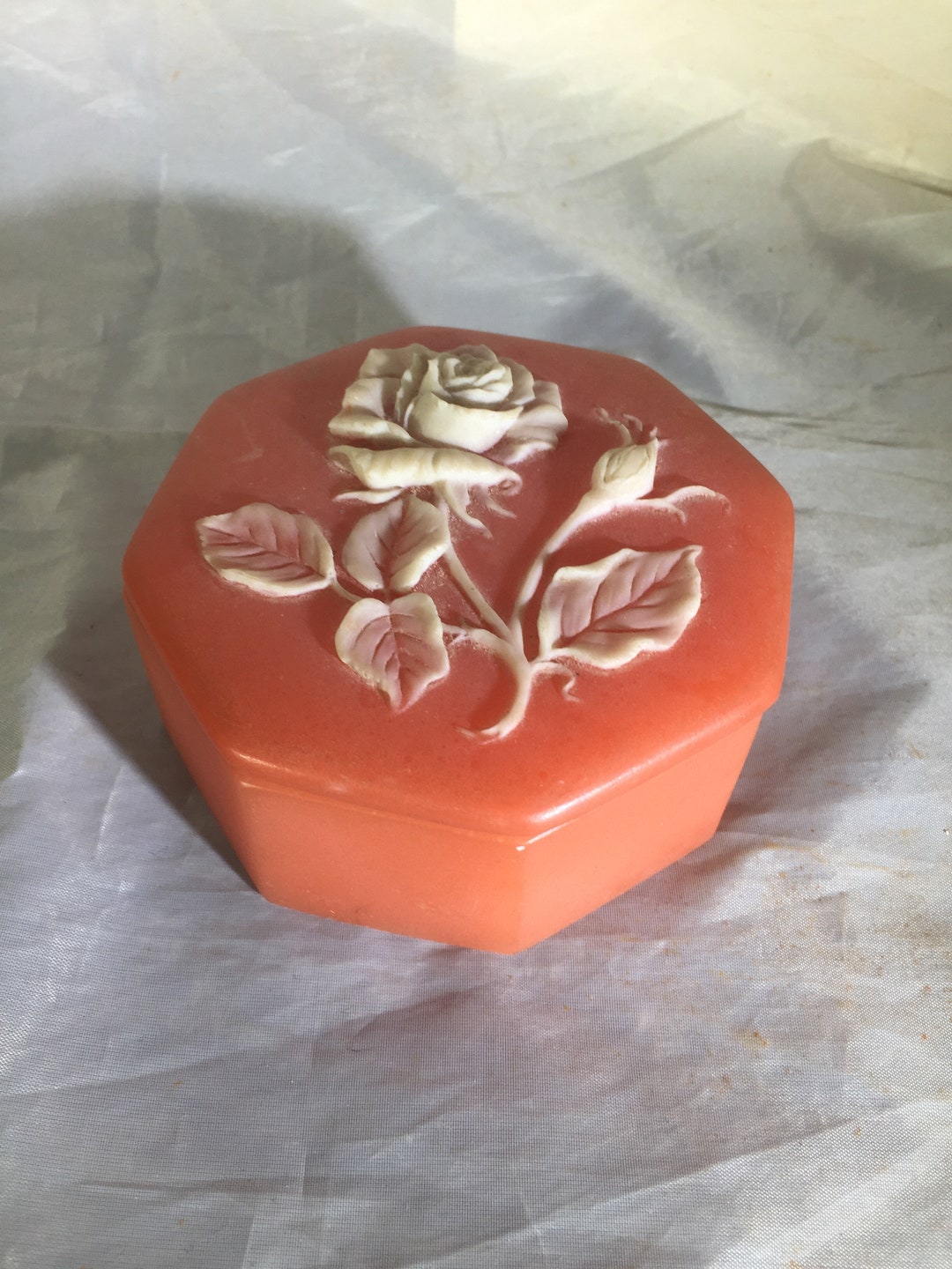 Incolay Rose Trinket Box - Etsy