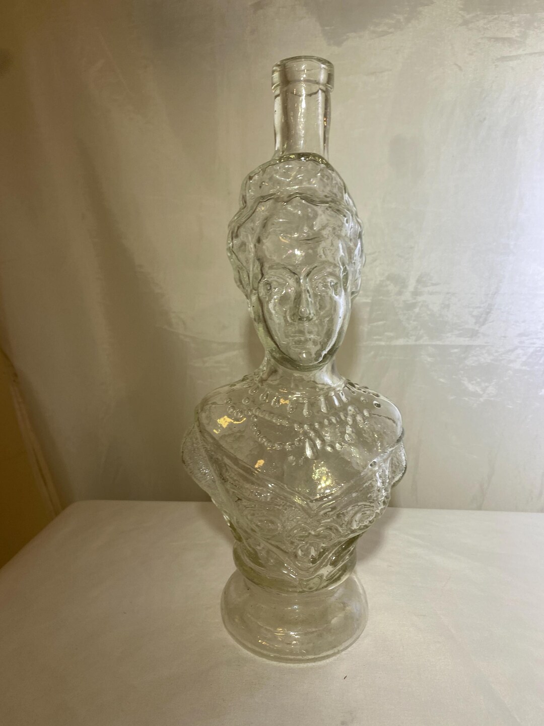 Vintage Glass Figural Bust Bottle - Etsy