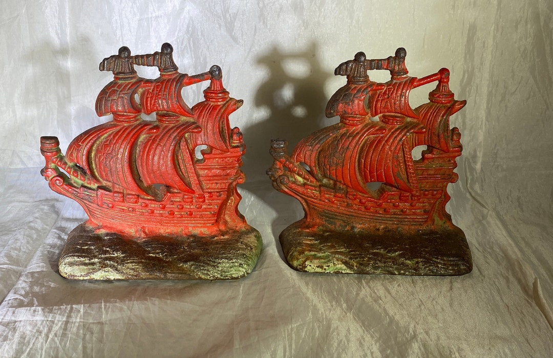 Hubley Cast Iron Ship Bookends - Etsy