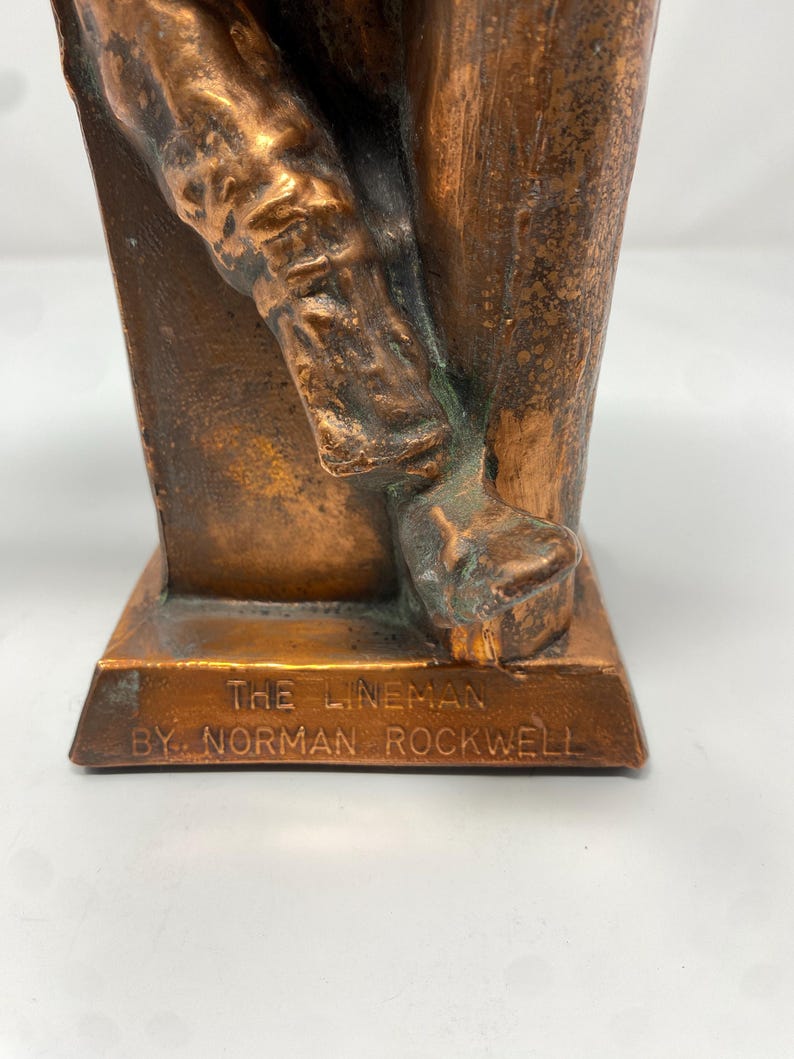 Norman Rockwell "the Lineman" Cast Metal Sculpture - Etsy