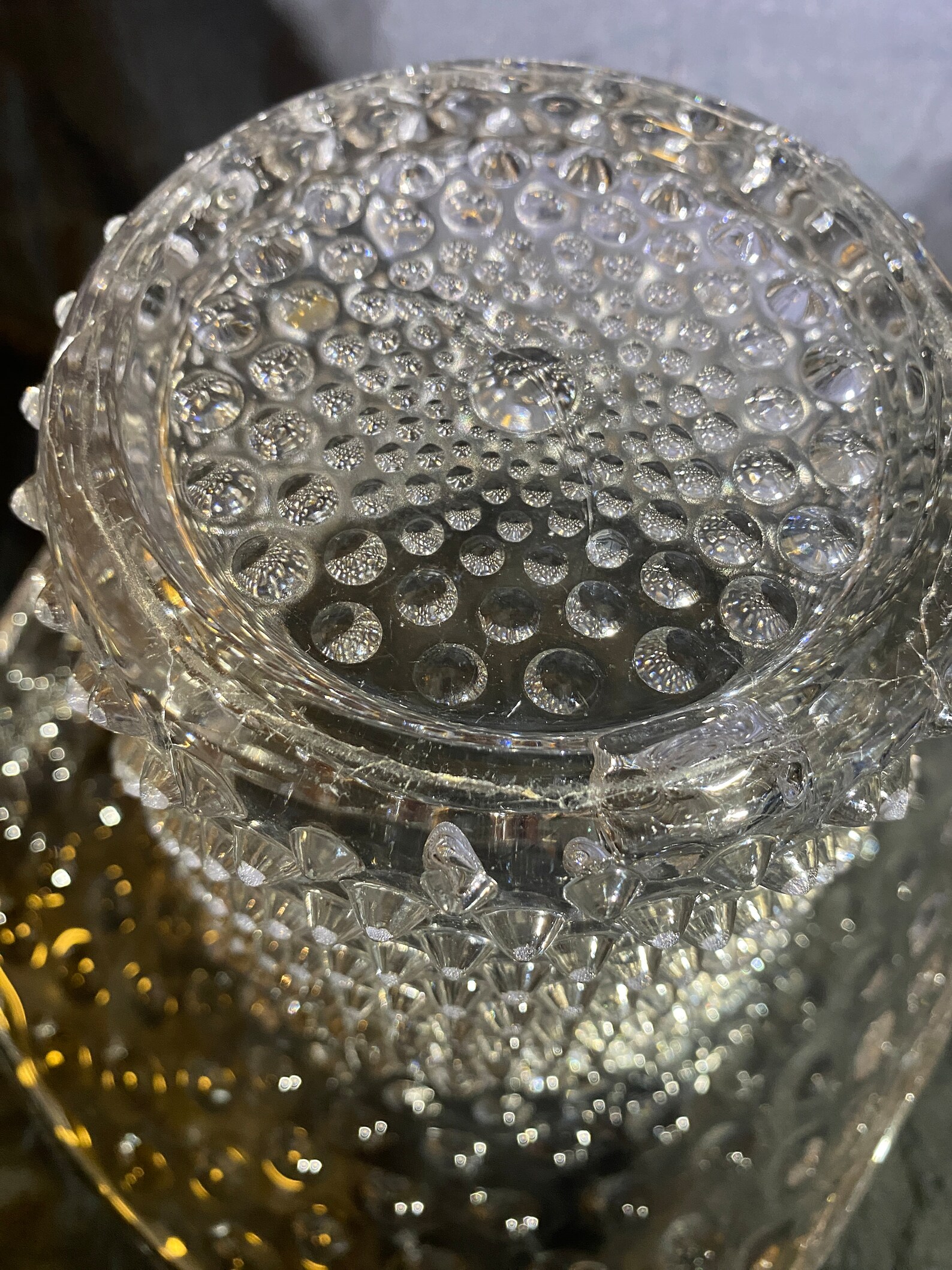 Glass Hobnail Top Hat - Etsy