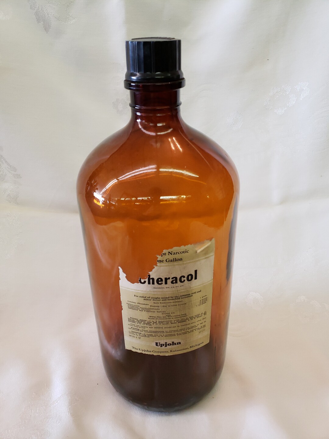 Vintage One Gallon Upjohn Cheracol Pharmacy Bottle - Etsy