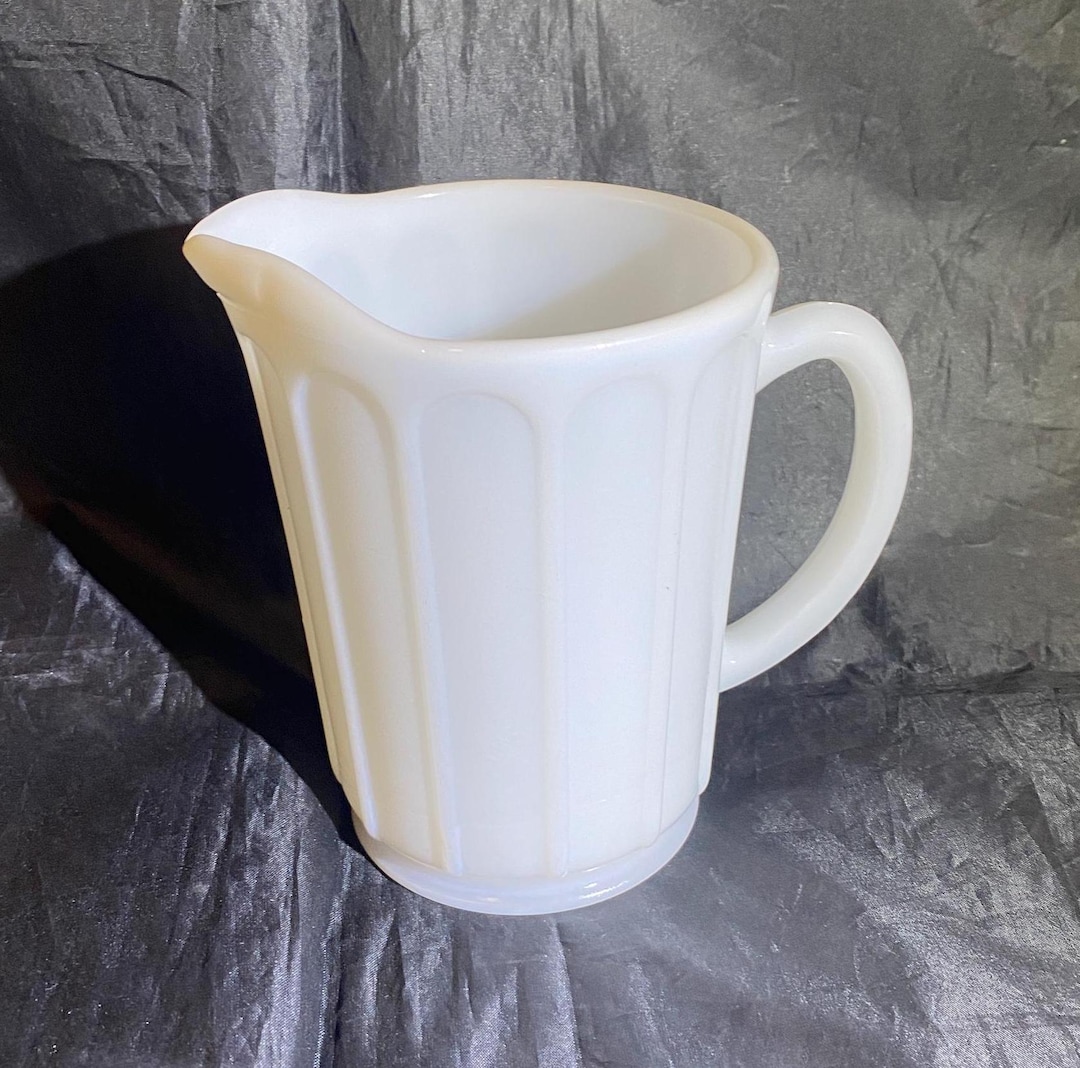 Hazel Atlas Milk Glass Milk Pitcher - C. 1920s - Etsy