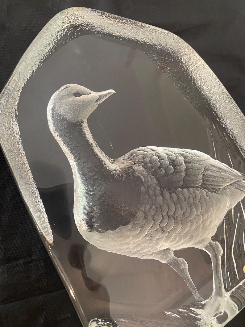 Mats Jonasson Canadian Goose Paperweight - Signed - Etsy