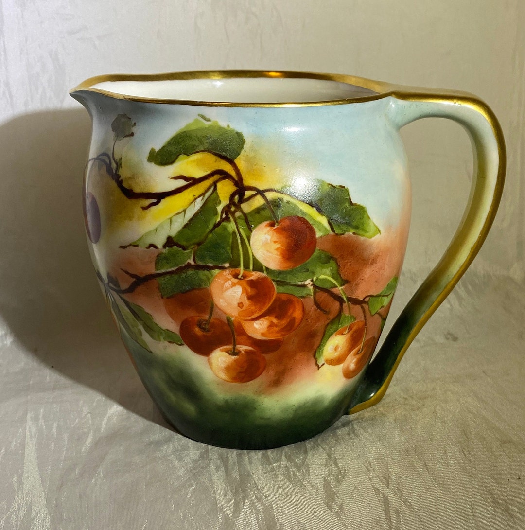 Hand Painted Porcelain Pitcher - Signed - Etsy