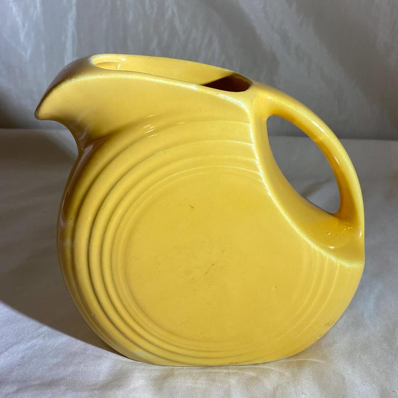 Yellow Ware Pitcher - Etsy