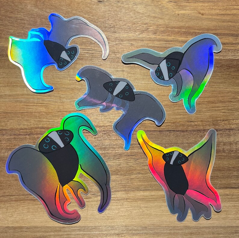 Pouka Holographic Stickers - Etsy
