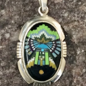 Navajo Made Native American Indian Jewelry Sterling Silver Navajo Yei ...